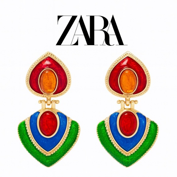 Zara | Jewelry | Nwt Zara Earring Rainbow Colorful Pierced Ears 8s ...